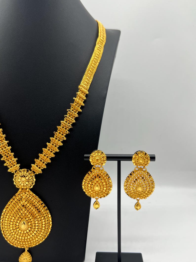 24k Gold Plated Rani Haar Set, Inspired by India, Pakistan, and Nepal ...