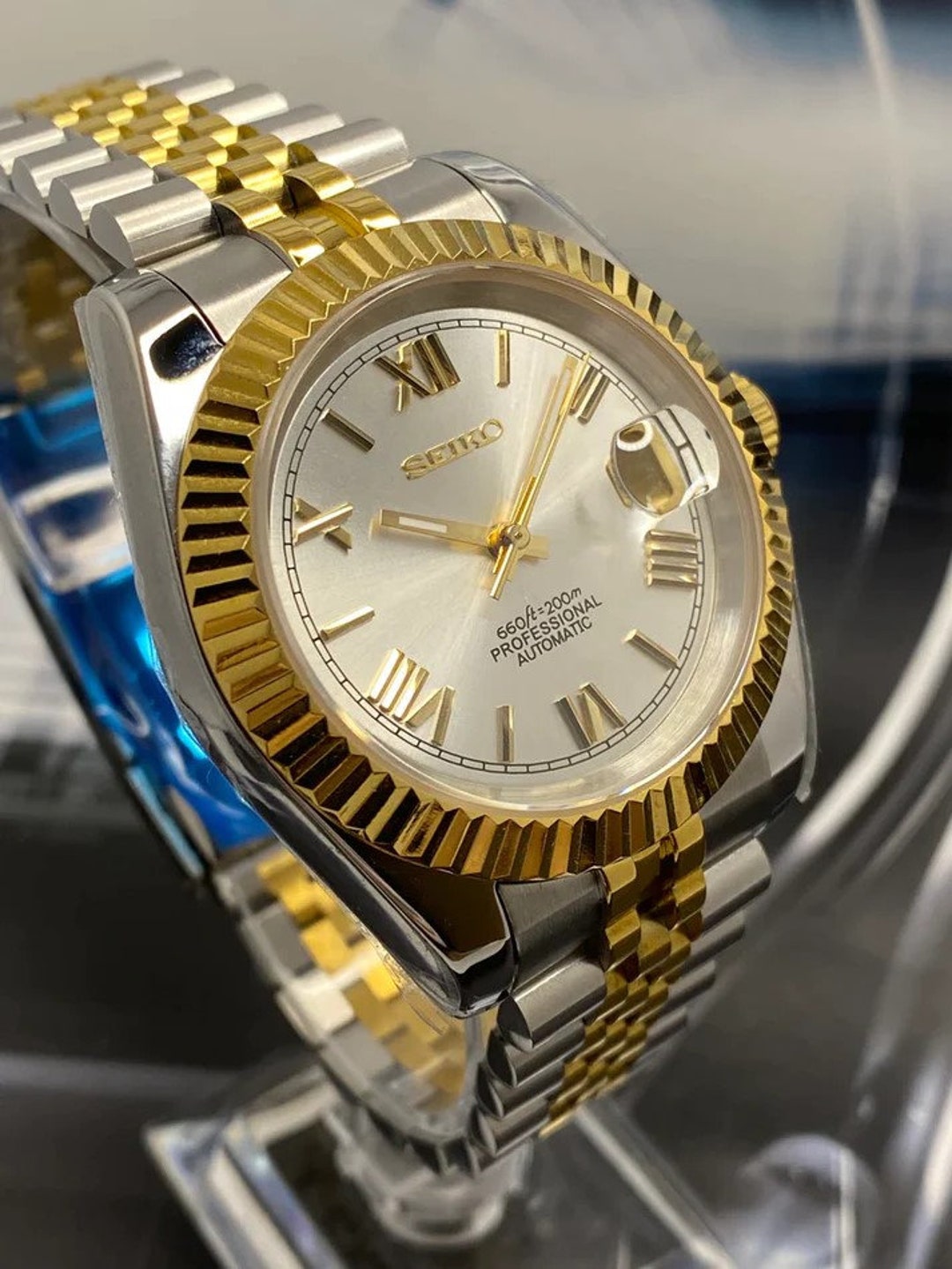 Custom Seiko Mod Watch NH35 Datejust Automatic Dive Sport - Etsy
