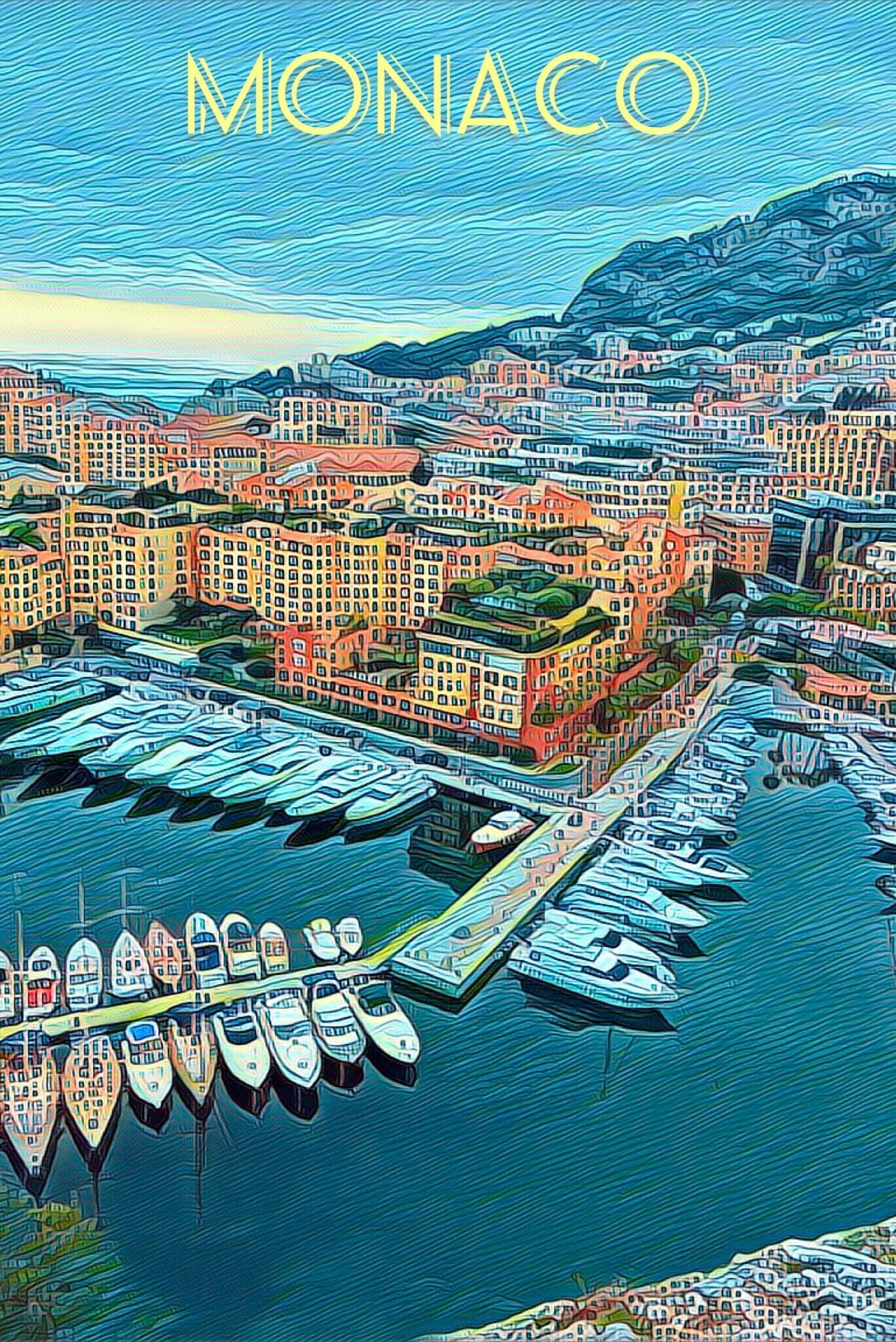 Monaco Travel Poster - Etsy