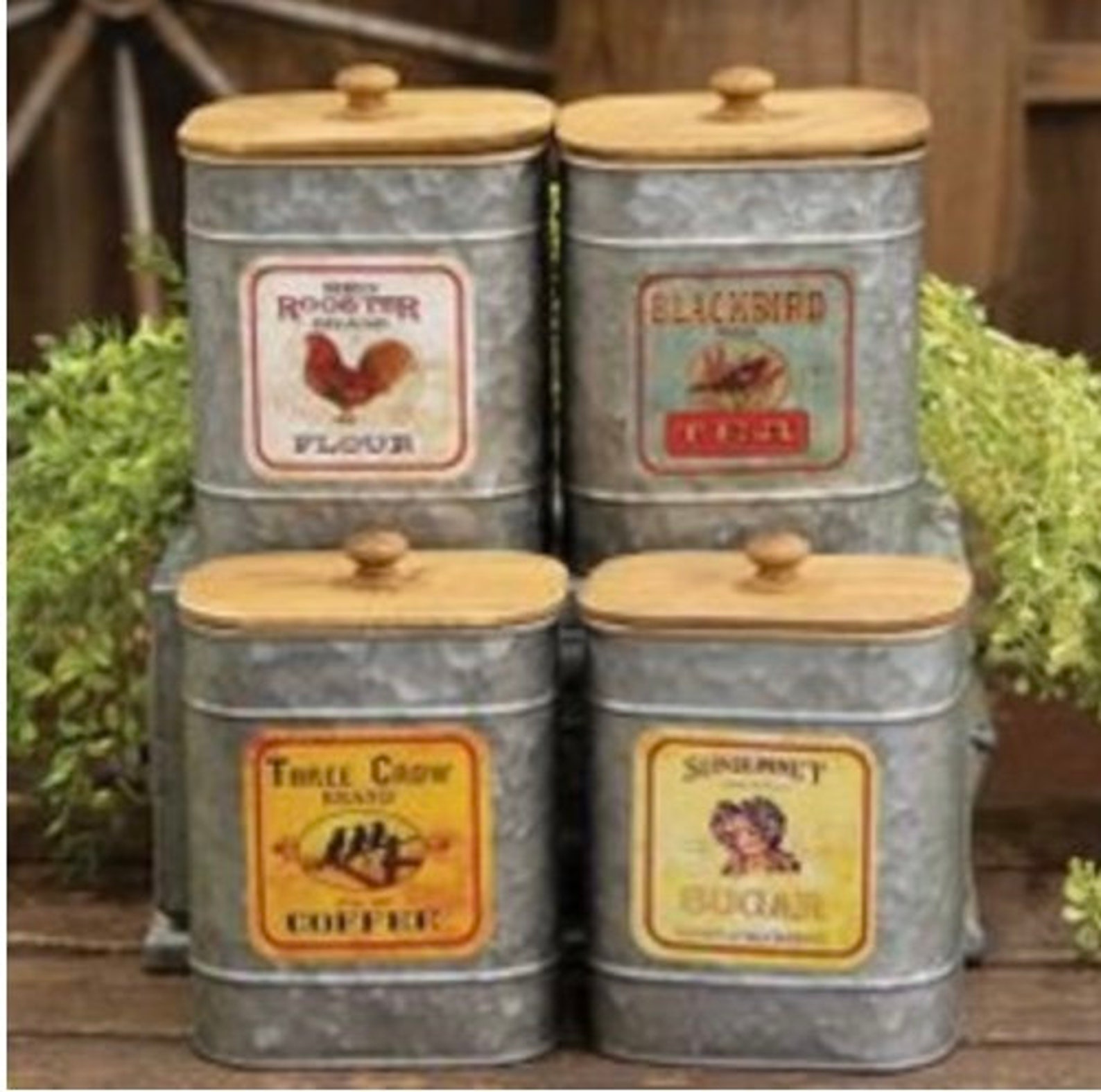 Metal Kitchen Canisters Set/4 - Etsy