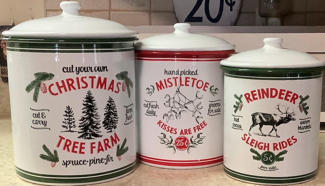 Set/3 Holiday Canisters - Etsy