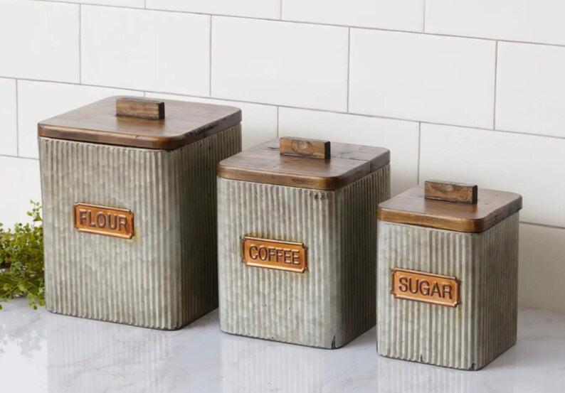 Rustic Farmhouse Canisters - Etsy