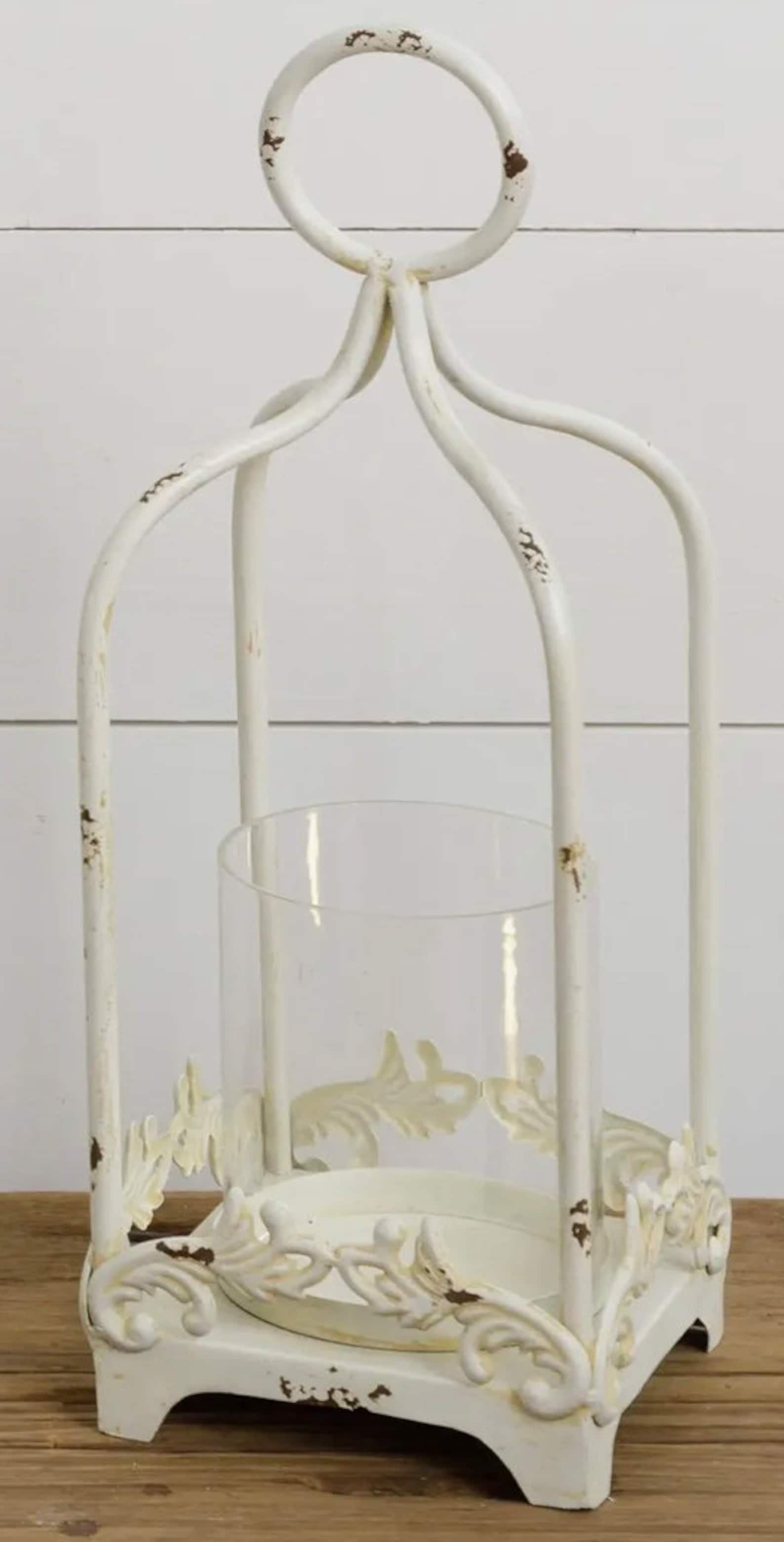 Distressed Lantern With Hurricane Glass - Etsy