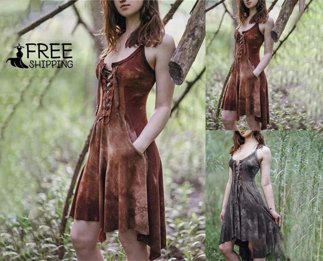 Medieval Renaissance Goth Dress Ren Faire Viking Witch Dress - Etsy