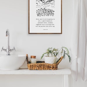 Luke 6:38, Bible Verse Art, Give and It Will Be Given to You (NIV ...