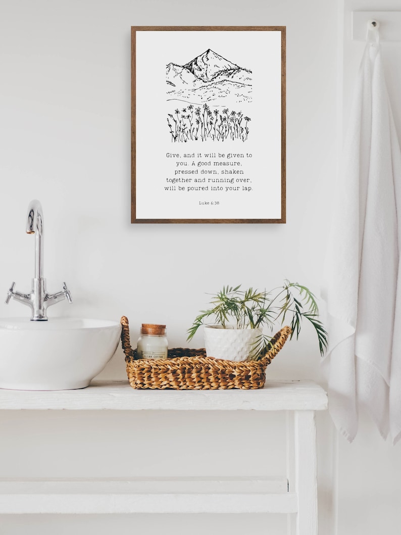 Luke 6:38, Bible Verse Art, Give and It Will Be Given to You (NIV ...