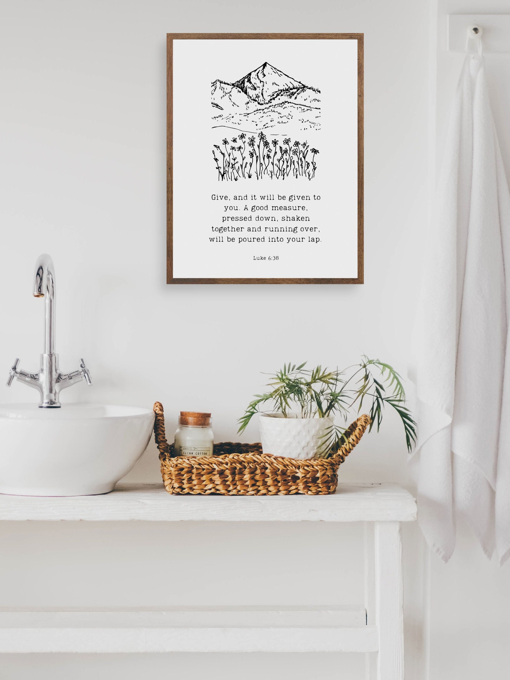 Luke 6:38, Bible Verse Art, Give and It Will Be Given to You (NIV ...