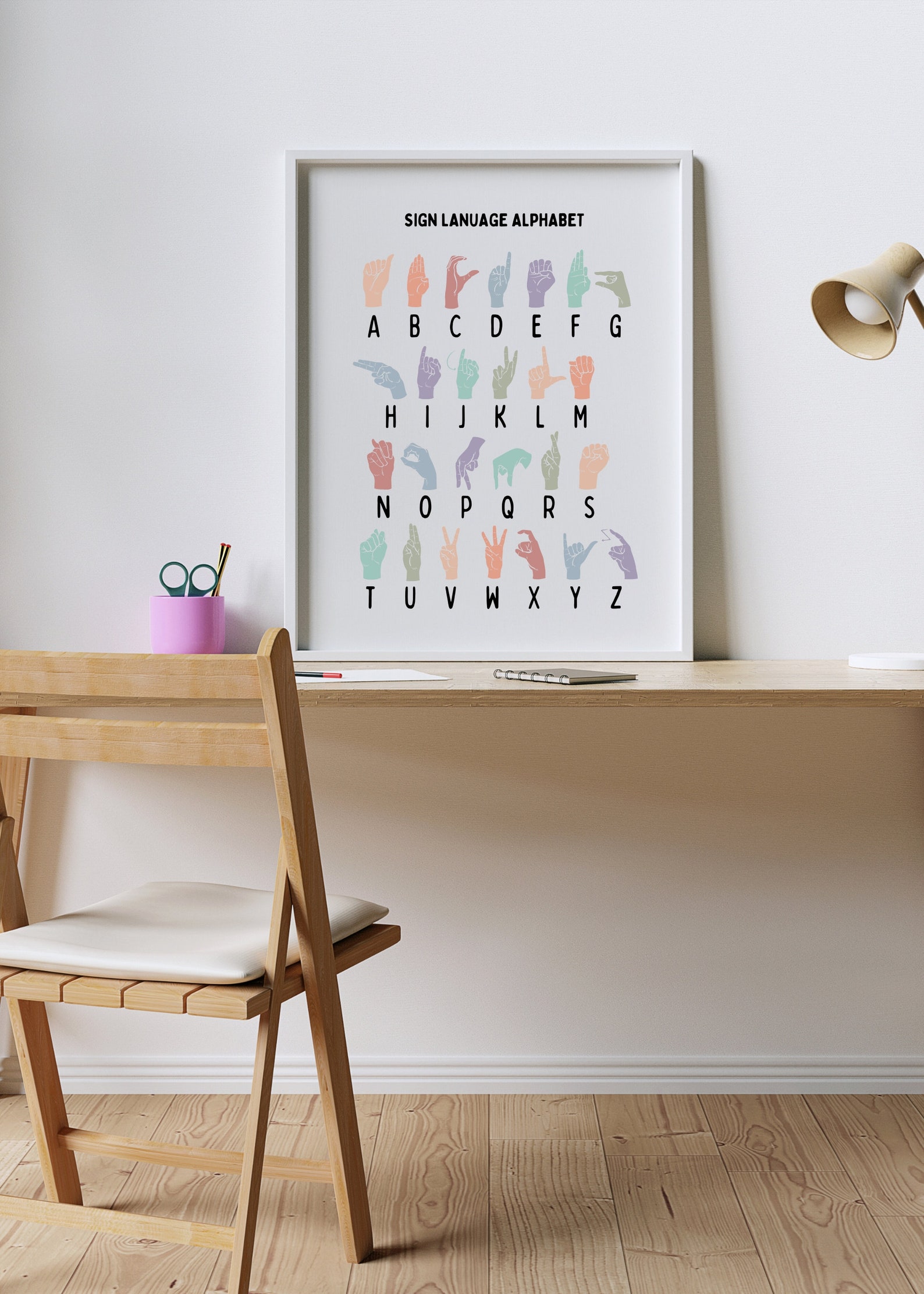 ASL Print American Sign Language Alphabet Printable Sign - Etsy