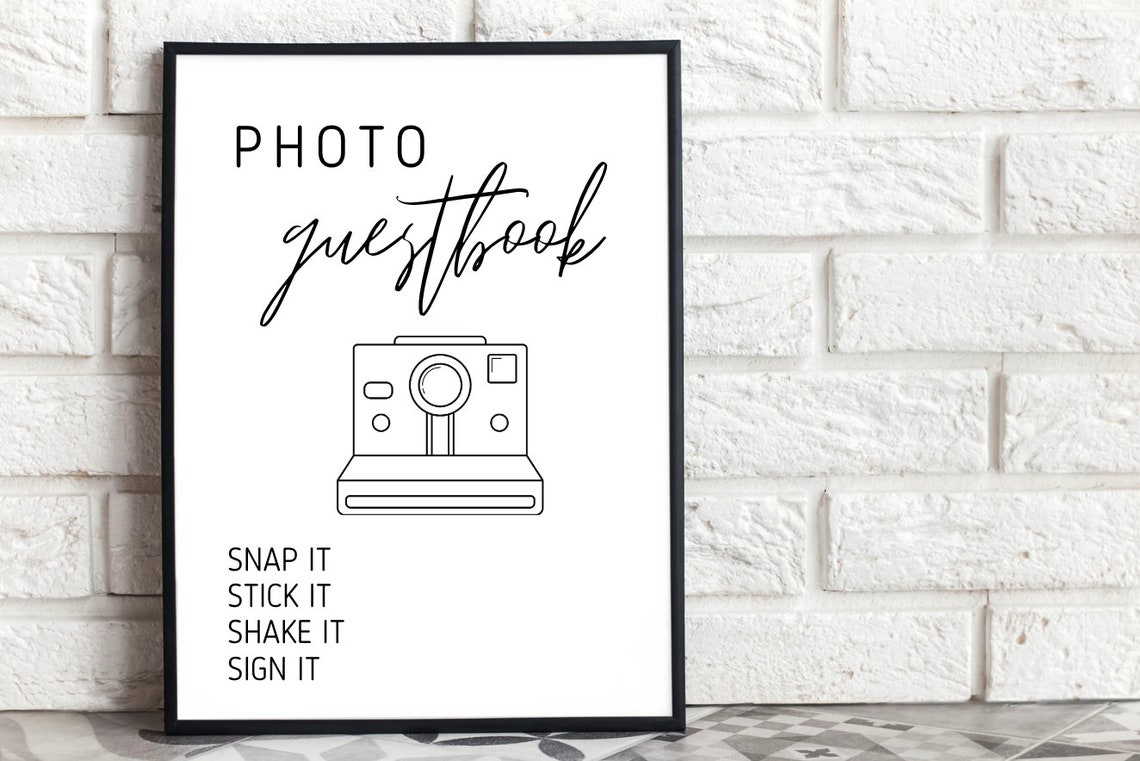 Instant Download Photo Booth Station Guest Book, Polaroid Wedding Sign ...