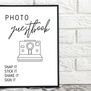 Instant Download Photo Booth Station Guest Book, Polaroid Wedding Sign ...
