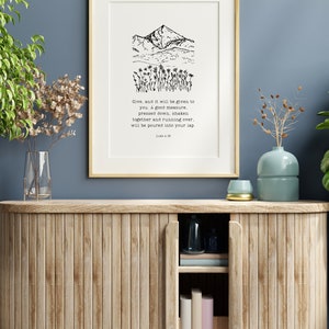 Luke 6:38, Bible Verse Art, Give and It Will Be Given to You (NIV ...