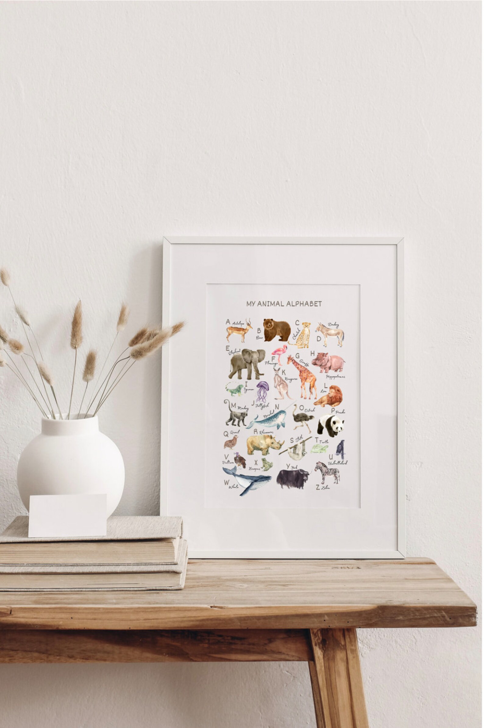 Animal Alphabet Art, Printable Alphabet Poster, A-Z Animal Species ...