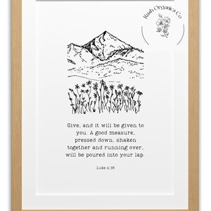 Luke 6:38, Bible Verse Art, Give and It Will Be Given to You (NIV ...