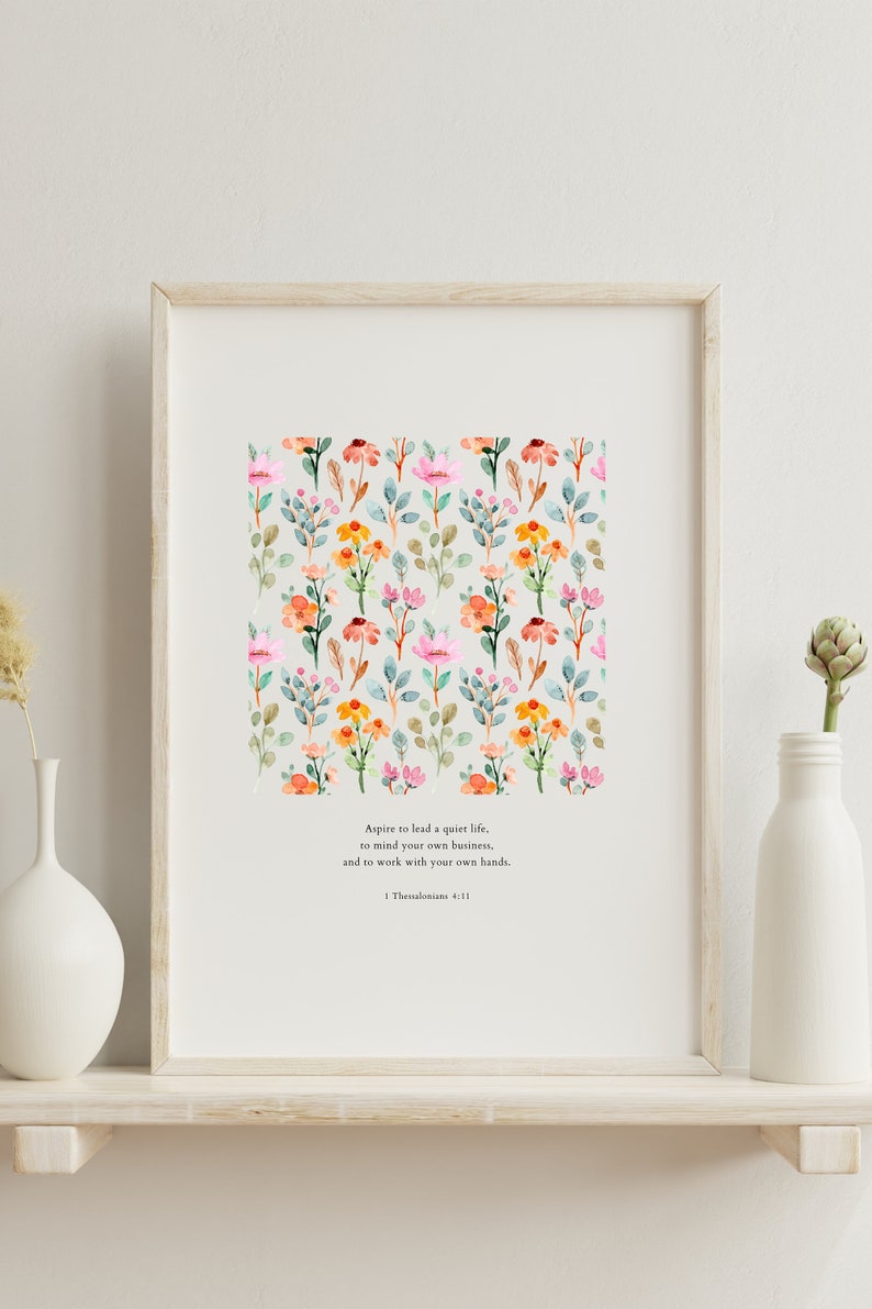 Aspire to Lead a Quiet Life Wall Art, Bible Verse Art, 1 Thessalonians ...