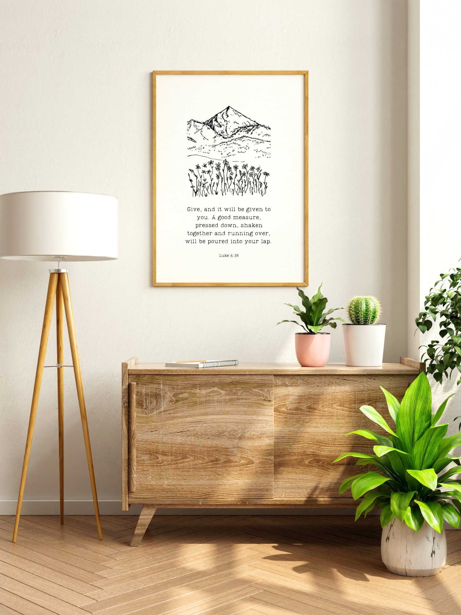 Luke 6:38, Bible Verse Art, Give and It Will Be Given to You (NIV ...