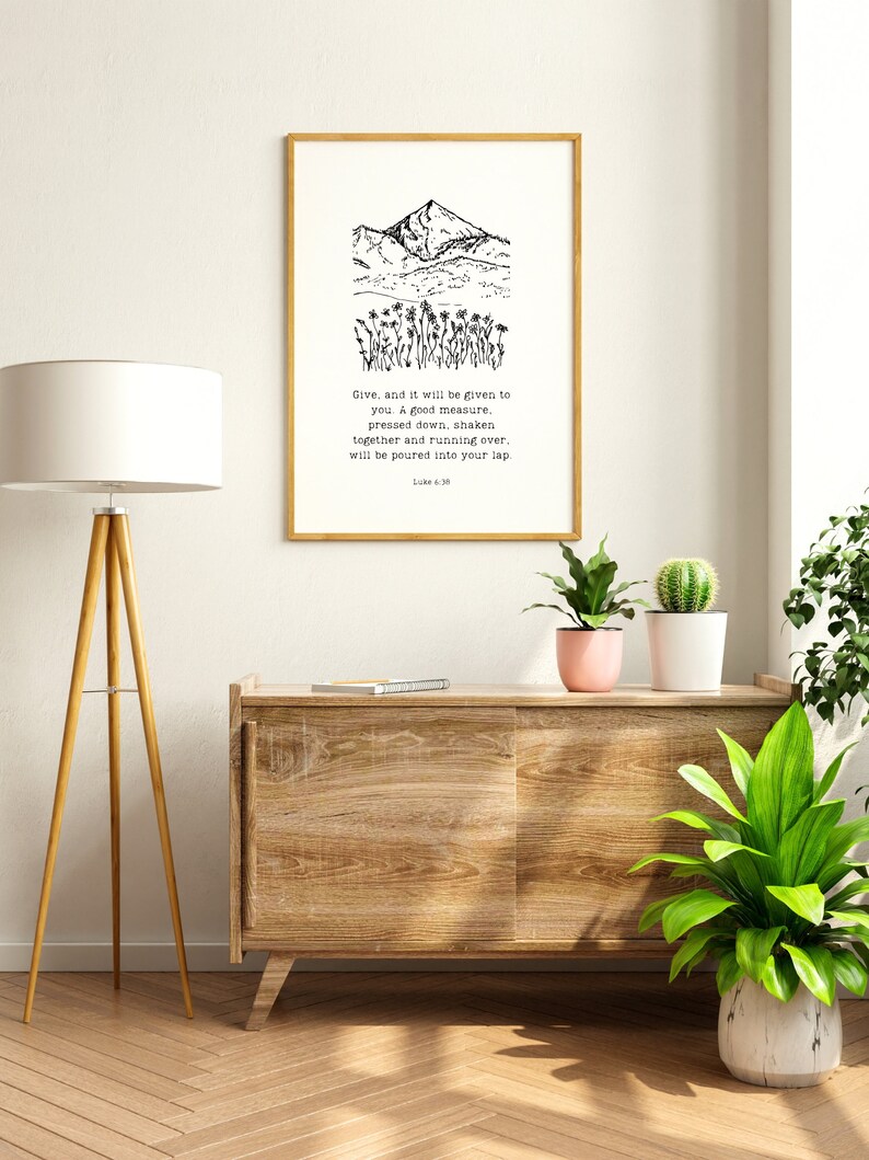 Luke 6:38, Bible Verse Art, Give and It Will Be Given to You (NIV ...