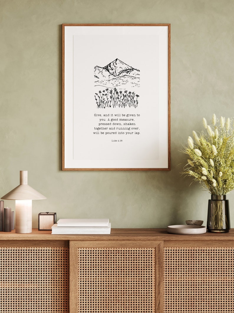 Luke 6:38, Bible Verse Art, Give and It Will Be Given to You (NIV ...