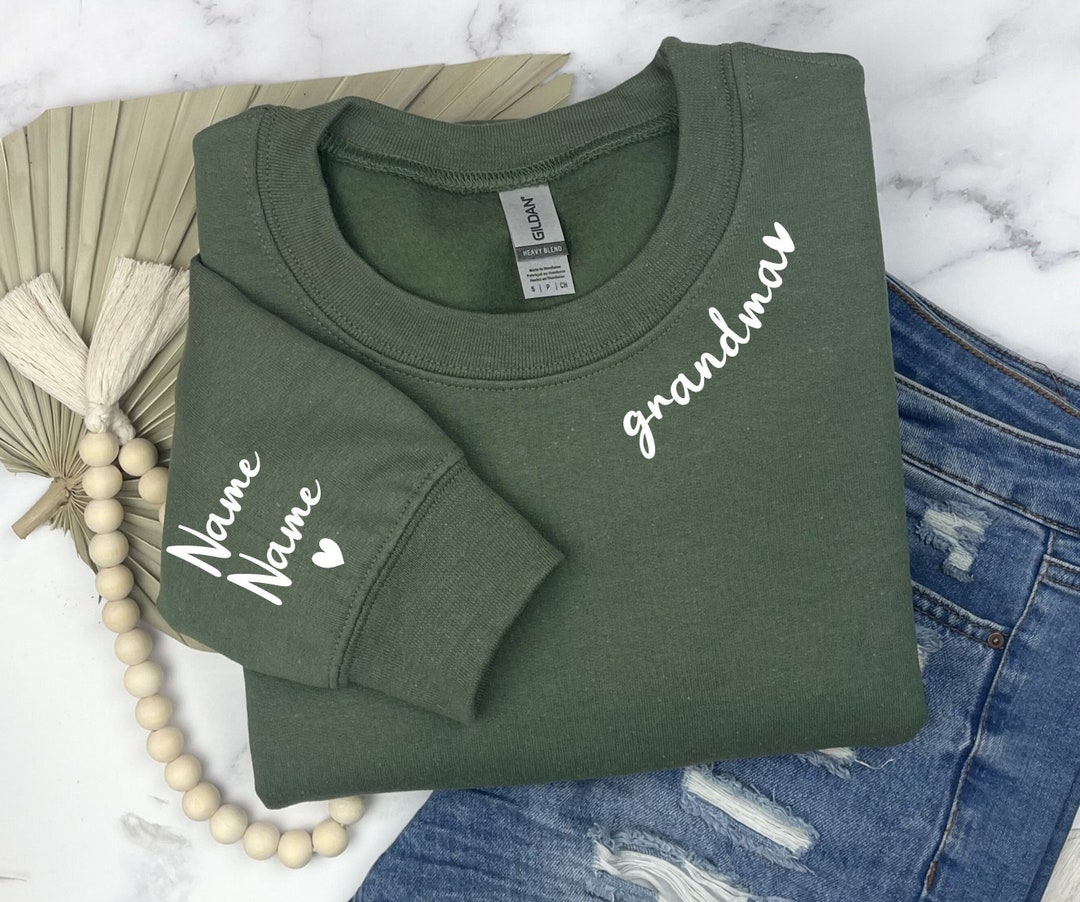 Custom Grandma Sweatshirt With Grandchild Names, Personalized Grandma ...