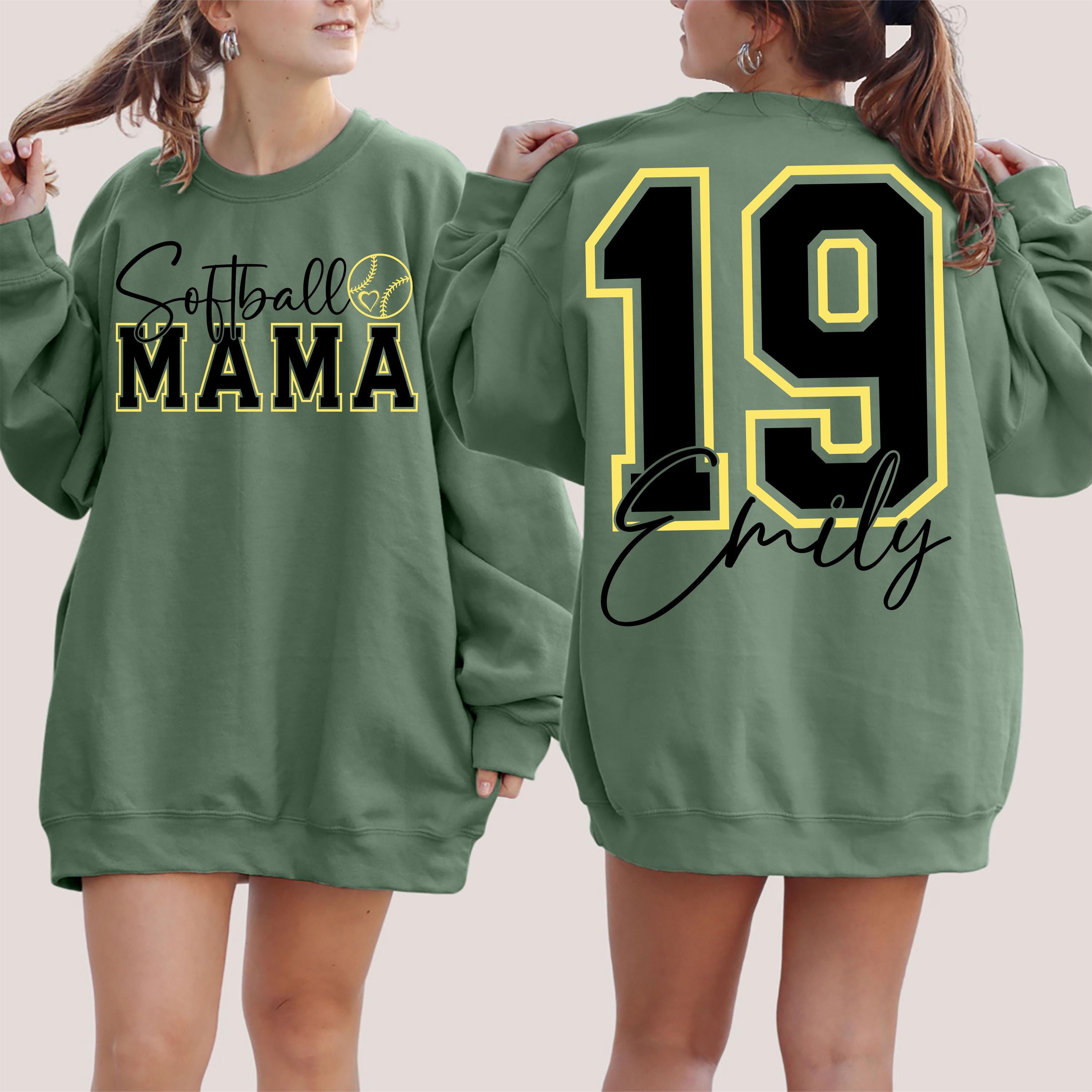 Softball Mama Customized Sweatshirt With Player Name and Number ...