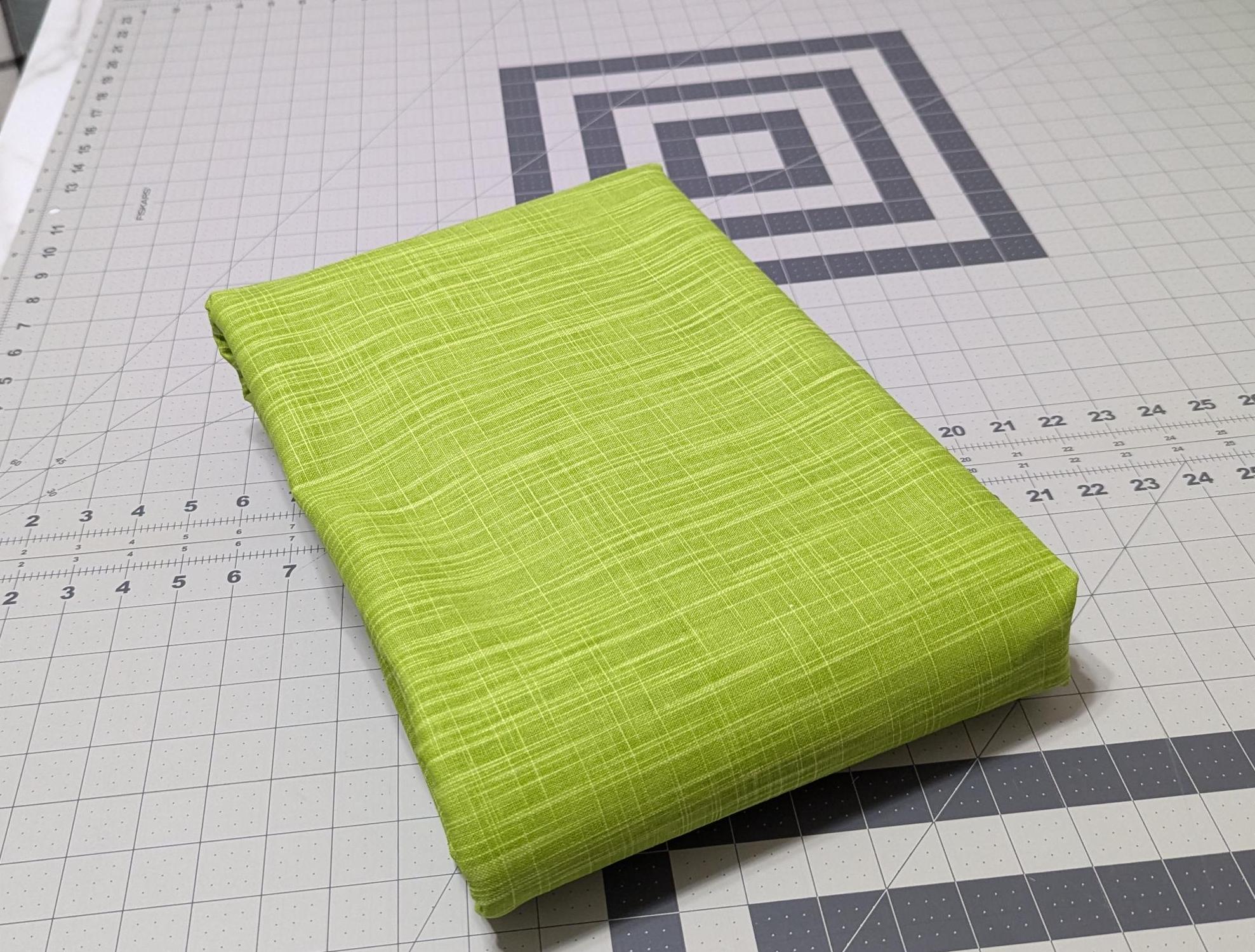 Bright Lime Green Solid Linen Look Fabric, Cotton Slub Canvas, Premier ...
