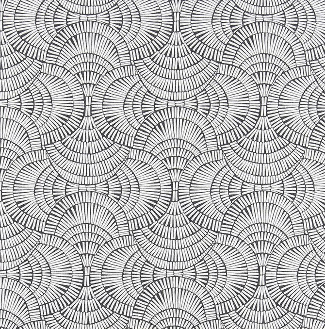 Black Abstract Print Upholstery Fabric by the Yard, Premier Prints ...