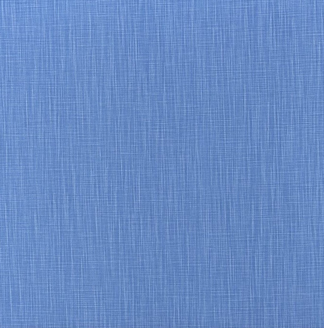 Bright Blue Solid Linen Look Fabric, Cotton Slub Canvas, Premier Prints ...