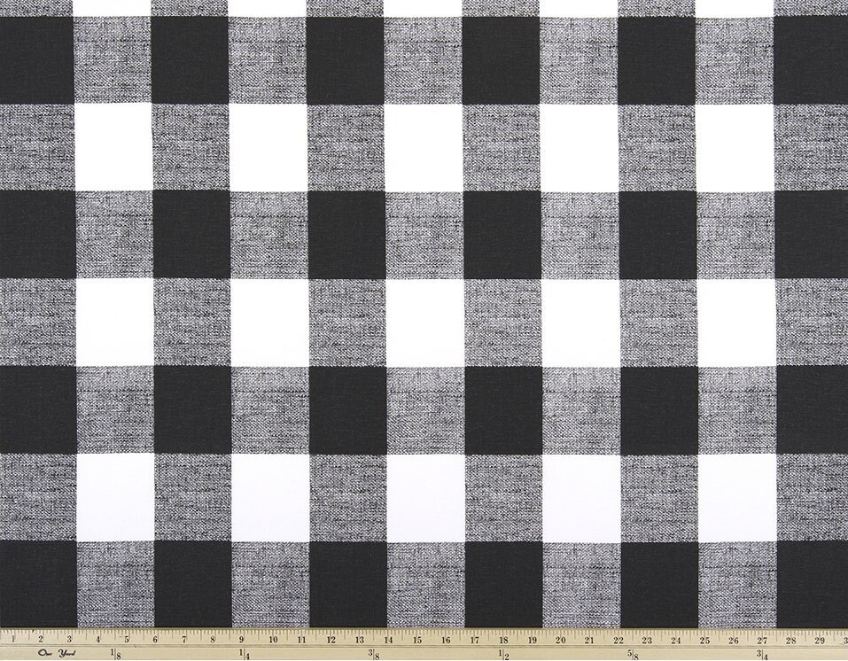 Black & White Buffalo Plaid, Check Fabric, Premier Prints Anderson ...