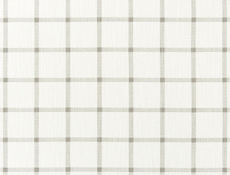 Neutral Windowpane Plaid Fabric, Premier Prints Aaron Ecru Slub Canvas ...