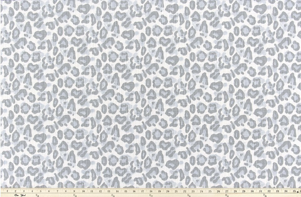 Slate Blue & Gray Leopard Print Home Decor Fabric, Animal Print Fabric ...