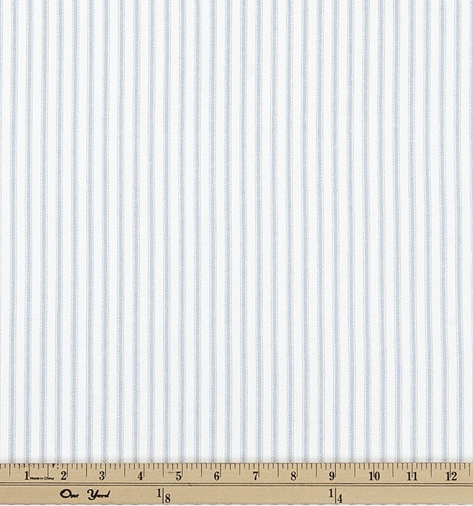 Weathered Blue & White Ticking Stripe Fabric, Striped Drapery ...