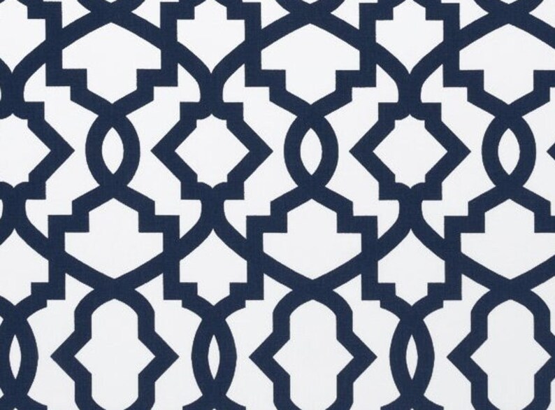 Navy Blue Contemporary Geometric Print Fabric by the Yard, Premier ...