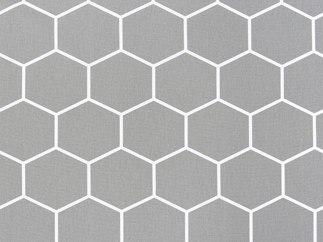 Hexagon Shape Fabric, Honeycomb, Premier Prints Shapes Storm Grey ...