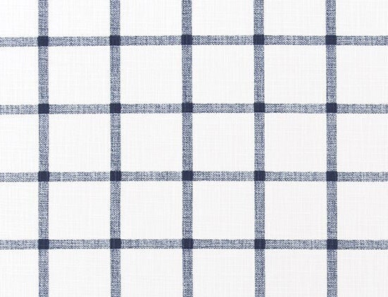 Navy Blue & White Windowpane Plaid Upholstery Fabric, Dark Blue Check, Grid, Fabric by the Yard ...