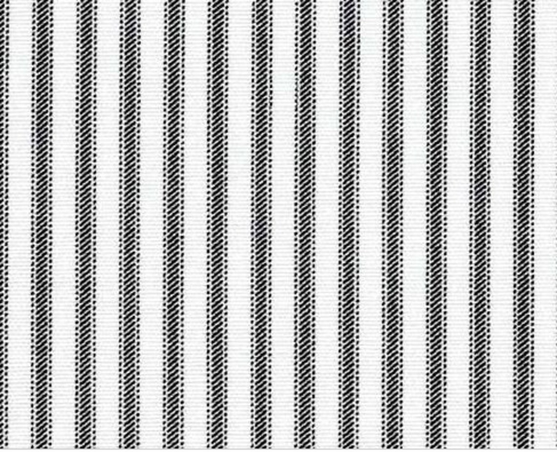 Weathered Blue & White Ticking Stripe Fabric, Striped Drapery ...