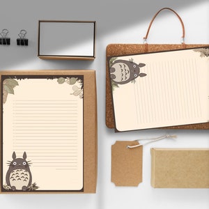 Totoro Stationary Studio Ghibli Printable Kawaii Stationary Anime Lined ...