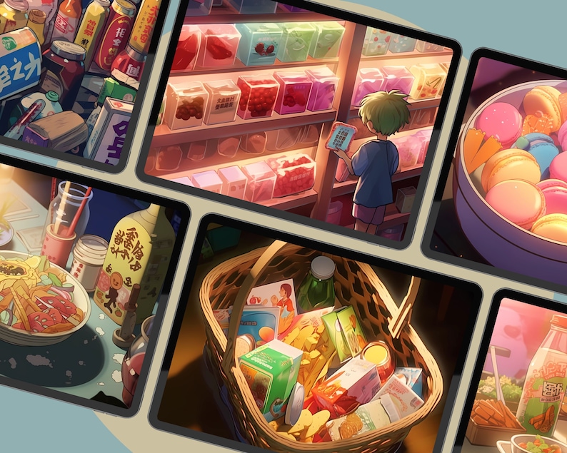 Anime Food Wallpaper Anims Wallpapers Anime Screensaver Cute - Etsy