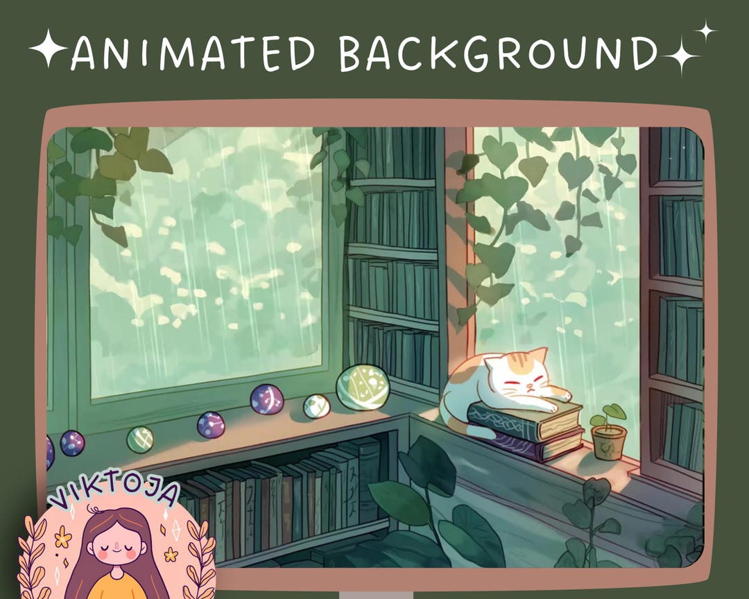 Cozy Lofi Cat Animated Background: Twitch Stream Overlay (MP4) - Etsy