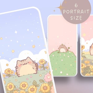 Flower Cats Wallpaper Pastel Wallpaper Pink Desktop Wallpaper Cute ...