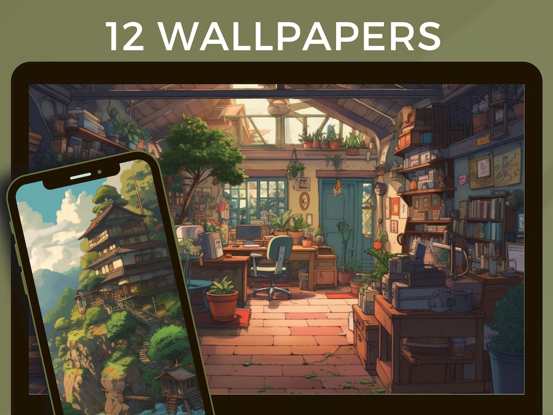 Studio Ghibli Inspired Wallpaper Bundle: 12 Digital Artworks - Etsy