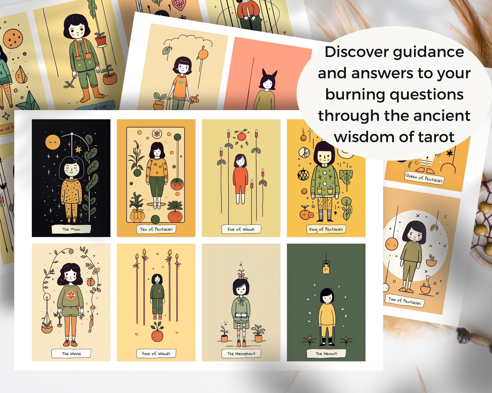 78 Card Tarot Deck Printable Quirky 78 Cards Tarot Deck - Etsy
