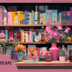 Lofi Wallpaper Book Wallpaper Lofi Twitch Overlay Lofi Bookcase Ios ...