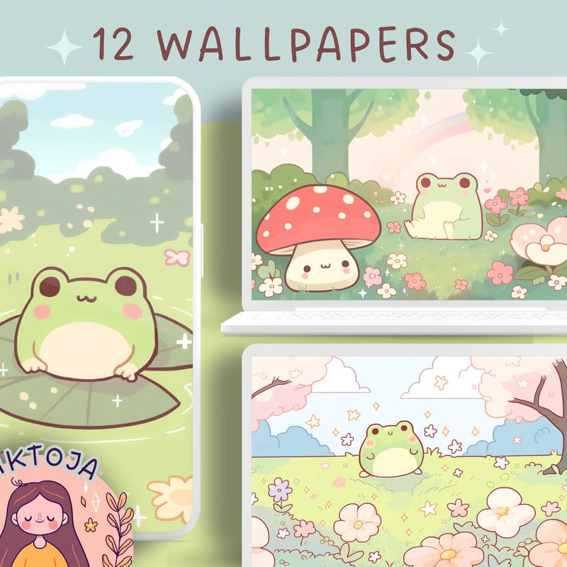 Kawaii Frogs Wallpapers - Etsy UK