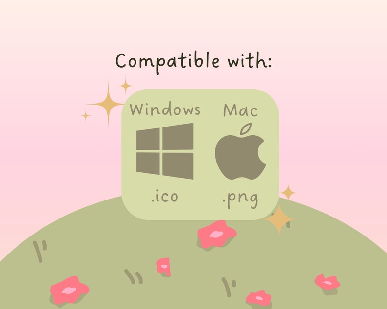 Pastel Desktop Icons, Kawaii PC Mac Theme (80 PNG & ICO) (digital ...