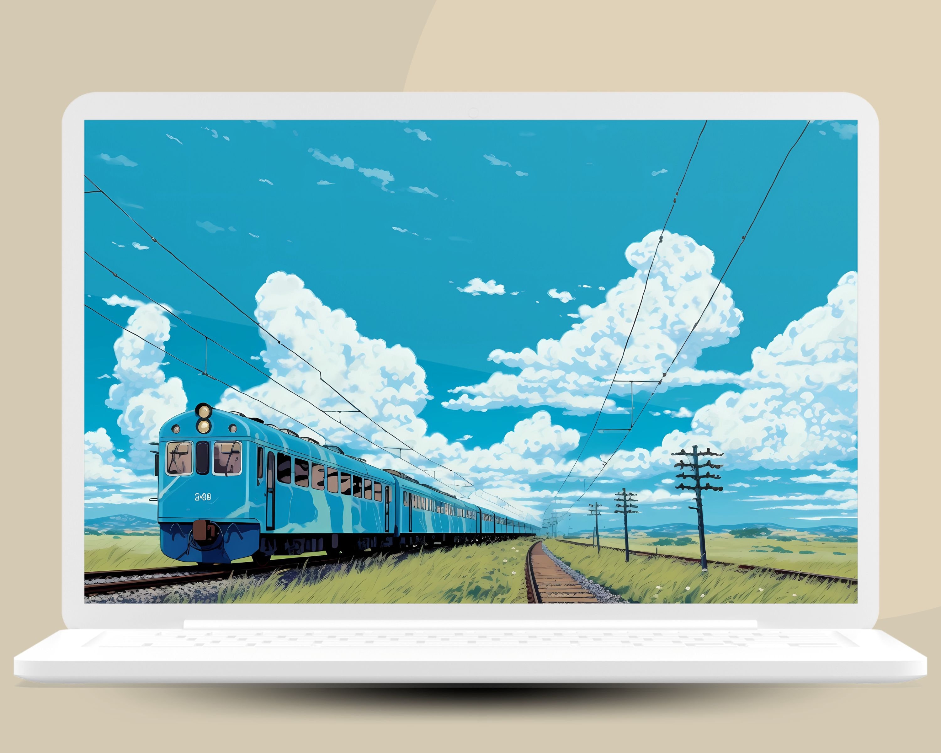 Studio Ghibli Wallpaper Anime Wallpaper Blue Sky Desktop - Etsy
