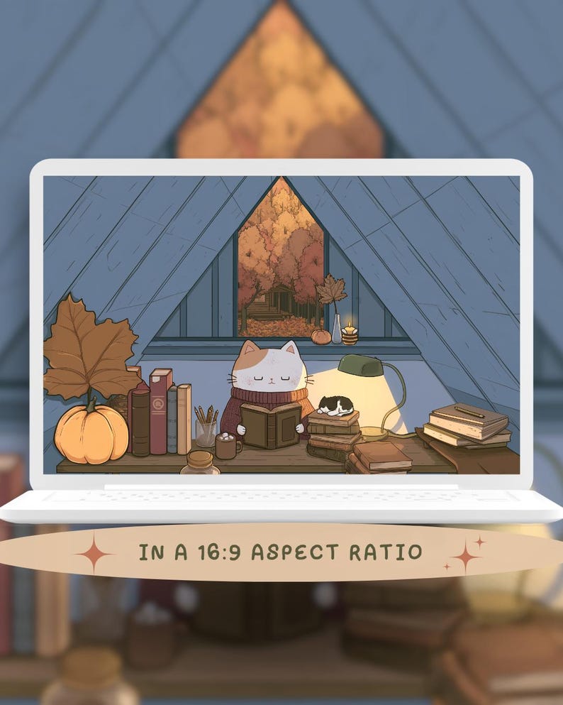 Cozy Kitties Wallpaper: Cozy Fall Desktop Background (digital Download ...