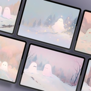 Winter Ghosts Wallpaper Winter Wallpaper Lofi Wallpaper Holiday ...