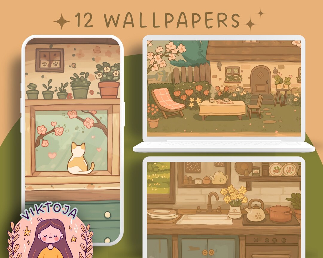 Cottagecore Spring Wallpaper Cozy Wallpaper Neutrals Desktop Wallpaper ...