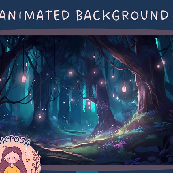 Vtuber Animated Background | Magical Forest Animated Background ...
