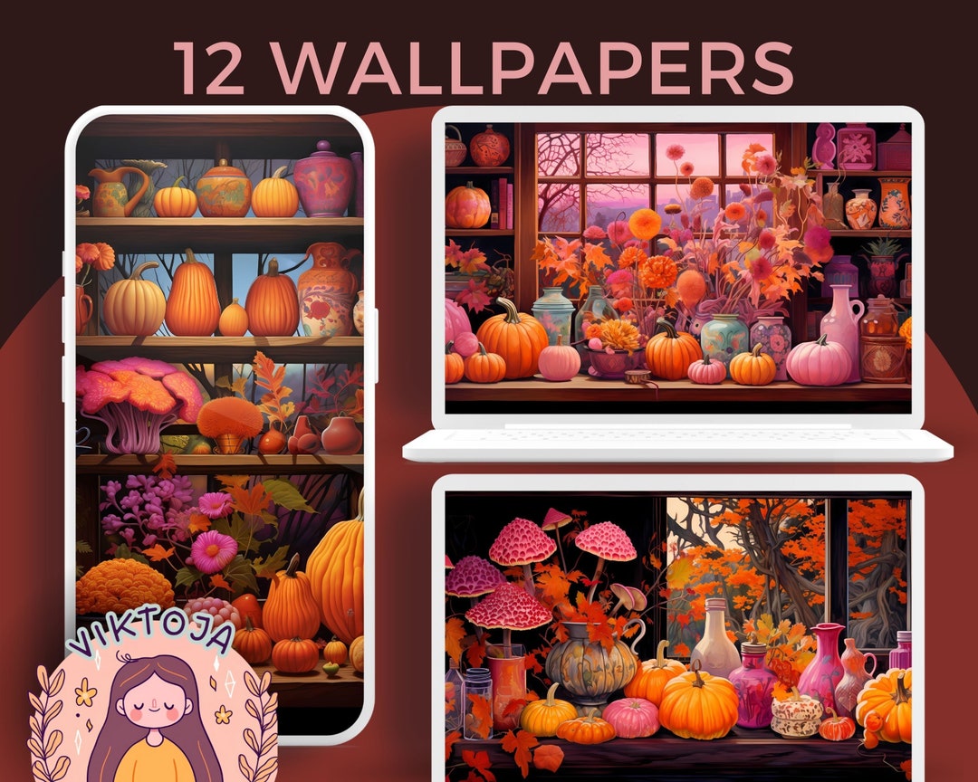 Cozy Pumpkin Fall Wallpaper Autumn Wallpaper Autumn Desktop Wallpaper ...
