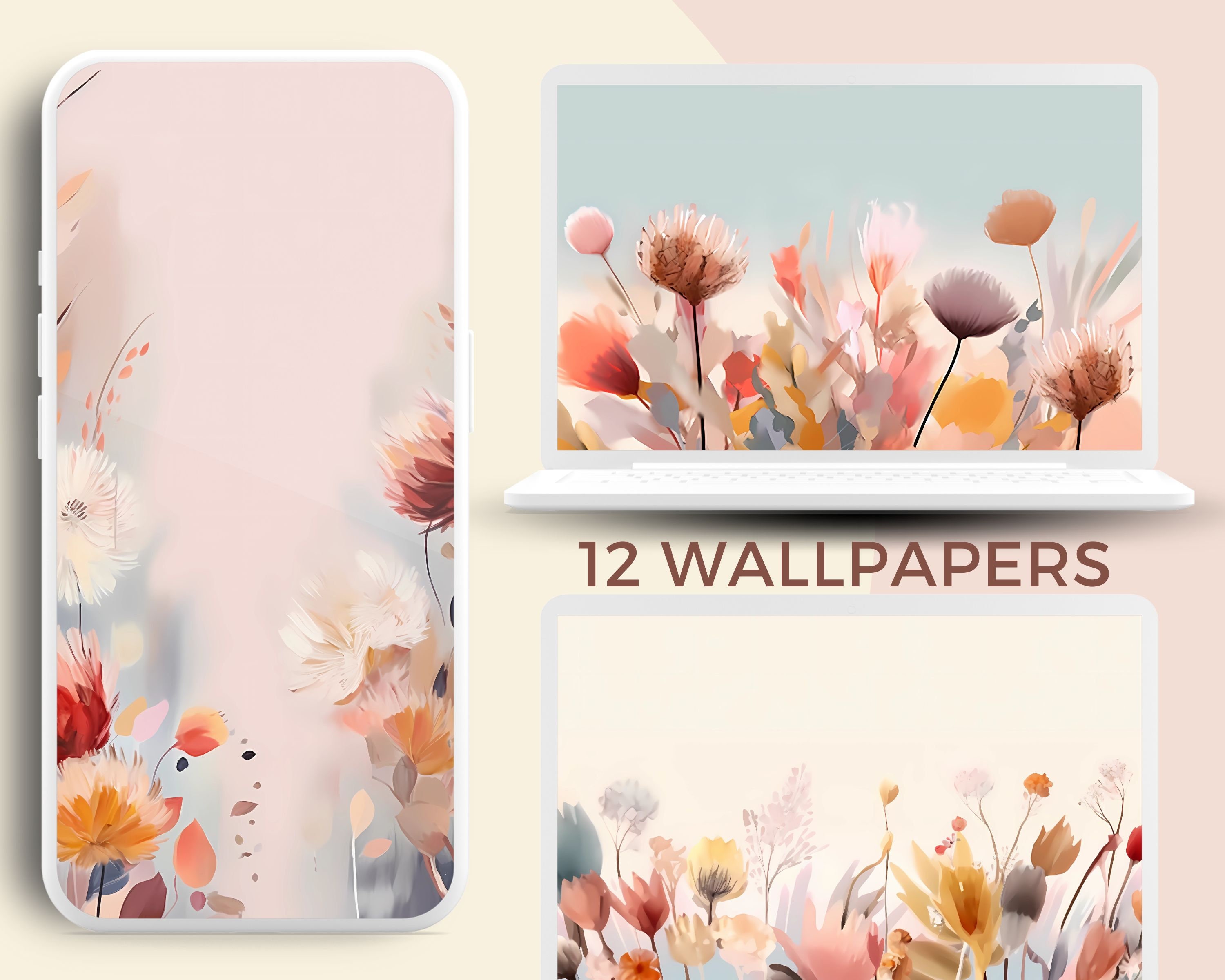 Boho Floral Desktop Wallpaper Art Desktop Wallpapers Mac - Etsy